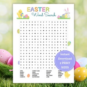 Easter Word Search, Easter Activities for Adults and Kids, Printable ...