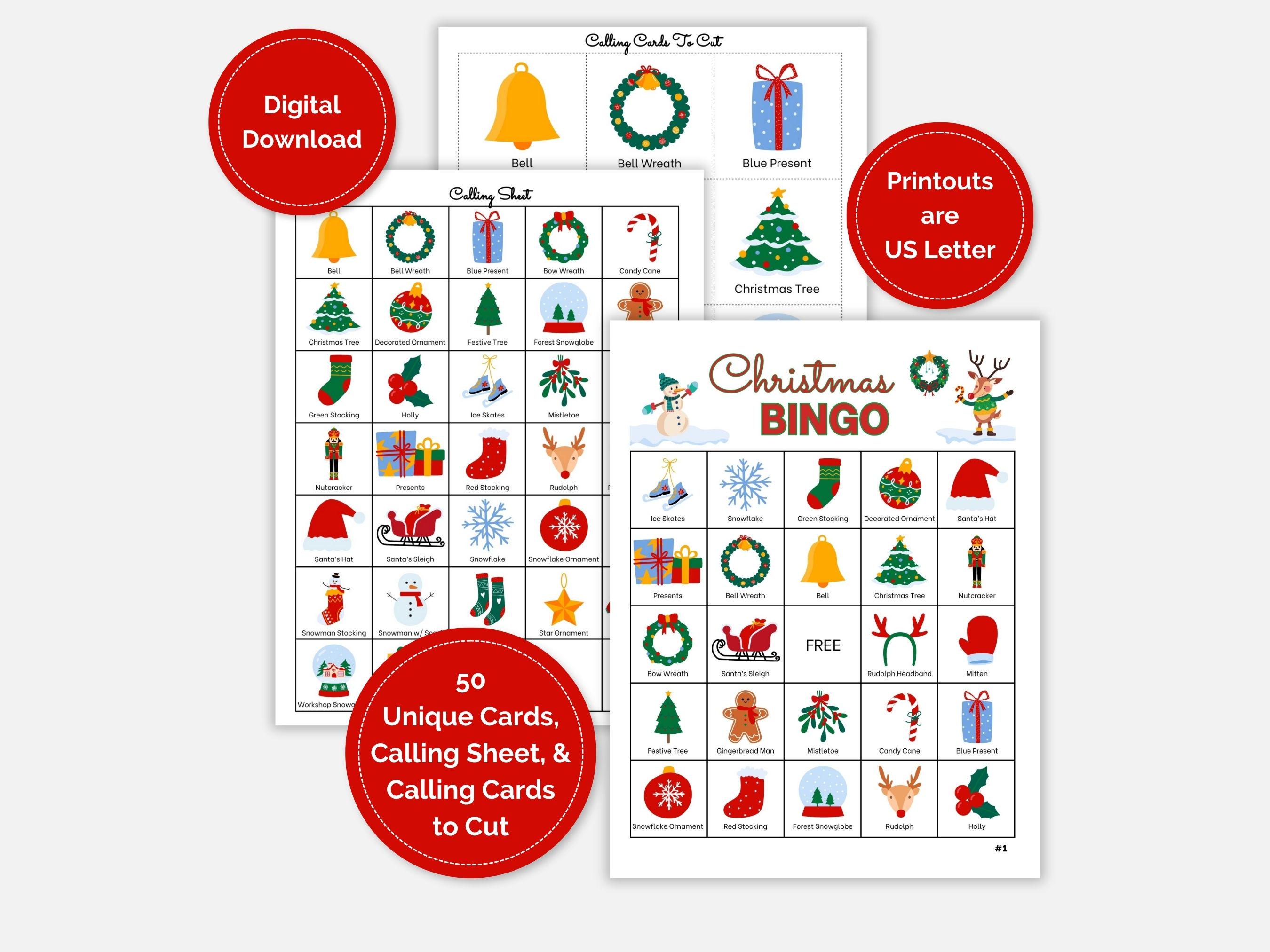 Christmas Bingo, 50 Christmas Bingo Cards, Christmas Family Game ...