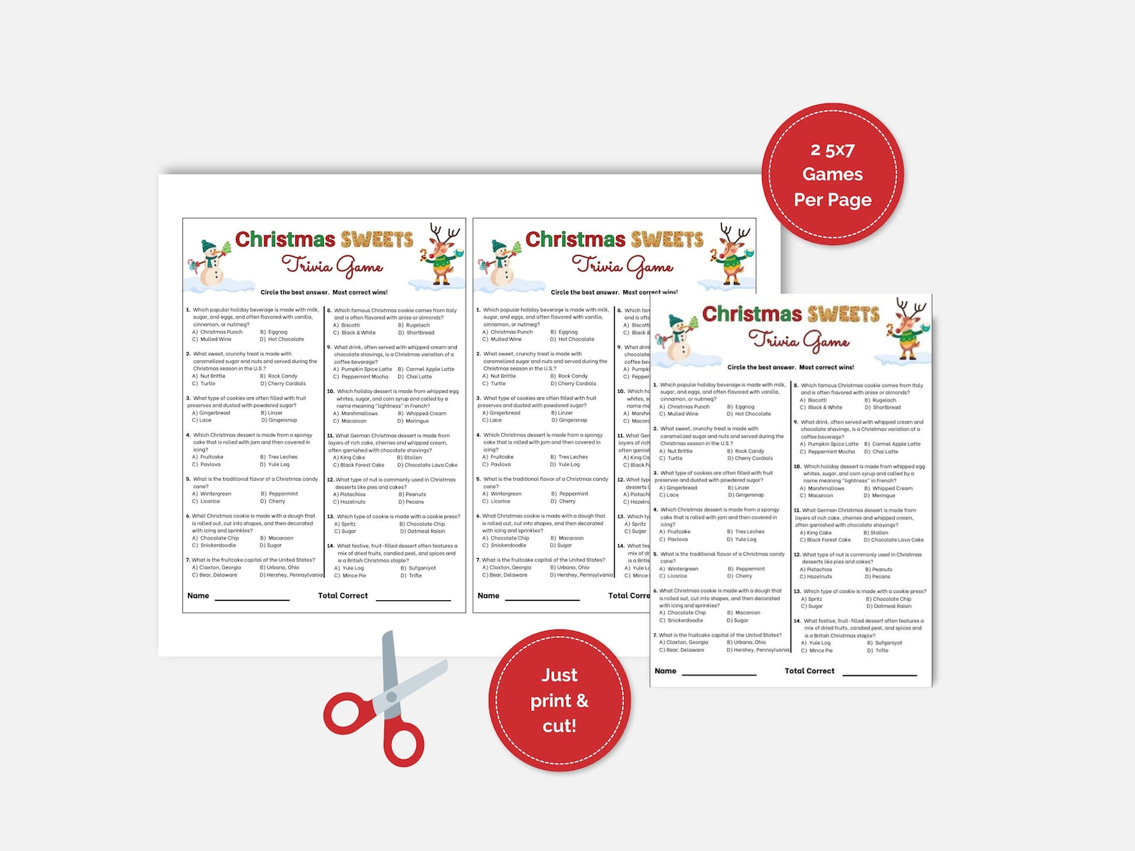 Christmas Sweets Trivia Game, Christmas Trivia Game, Christmas Cookies ...