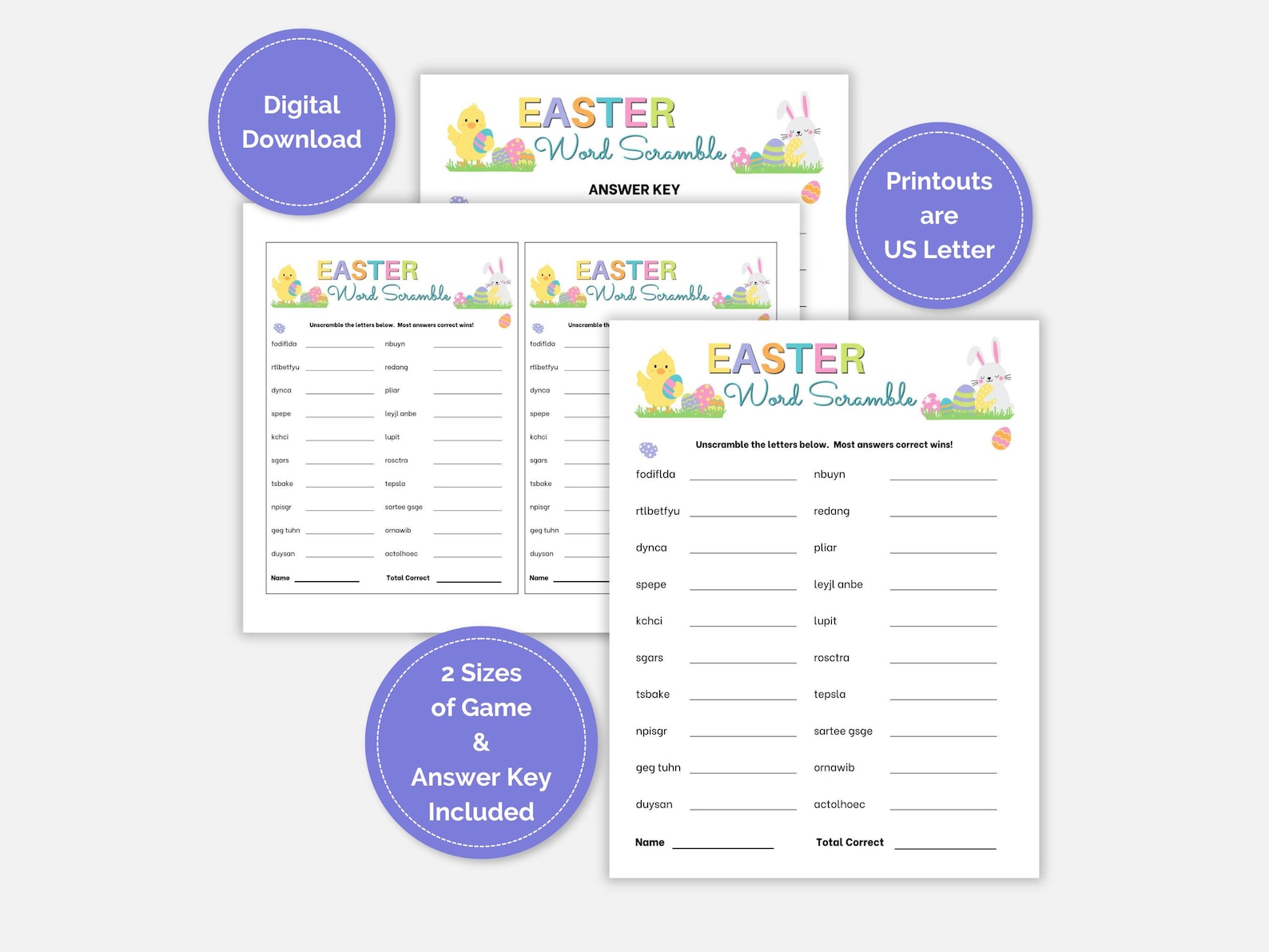 Easter Word Scramble, Printable Easter Game, Easter Classroom Activity ...