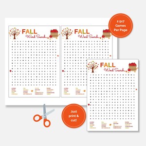 Fall Word Search, Autumn Word Search, Word Search Printable ...