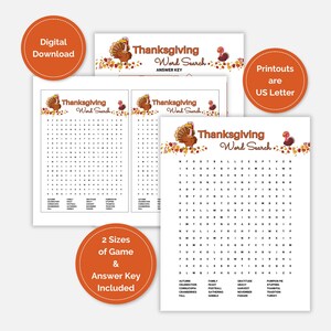 Thanksgiving Word Search, Thanksgiving Games, Fall Word Search ...