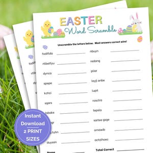 Easter Word Scramble, Printable Easter Game, Easter Classroom Activity ...