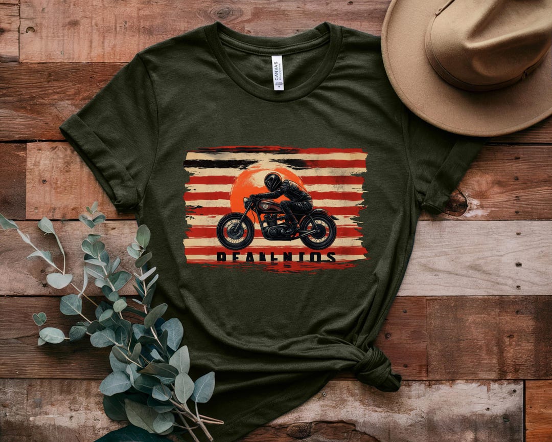 Vintage Motorcycle Print, Custom Biker Apparel, Retro Motorcycle T ...