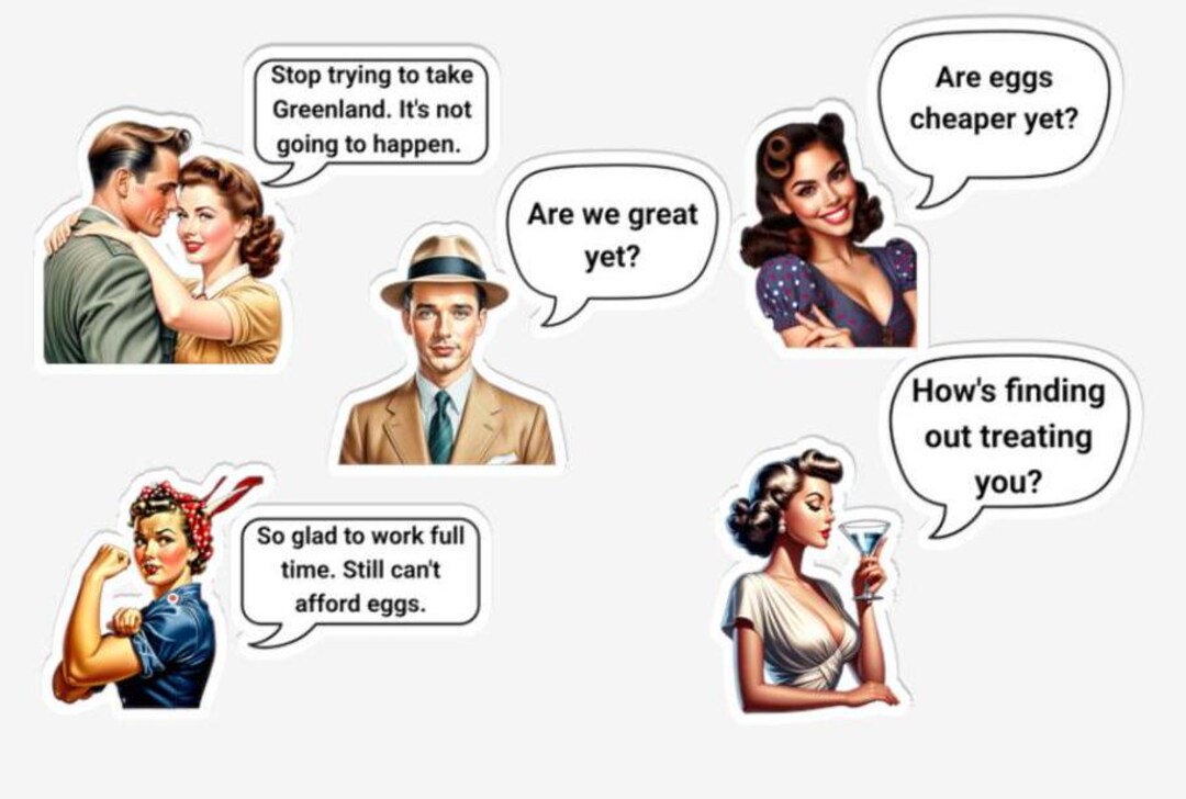 Retro Humor Sticker Sheets: Political Satire Scrapbooking Stickers - Etsy