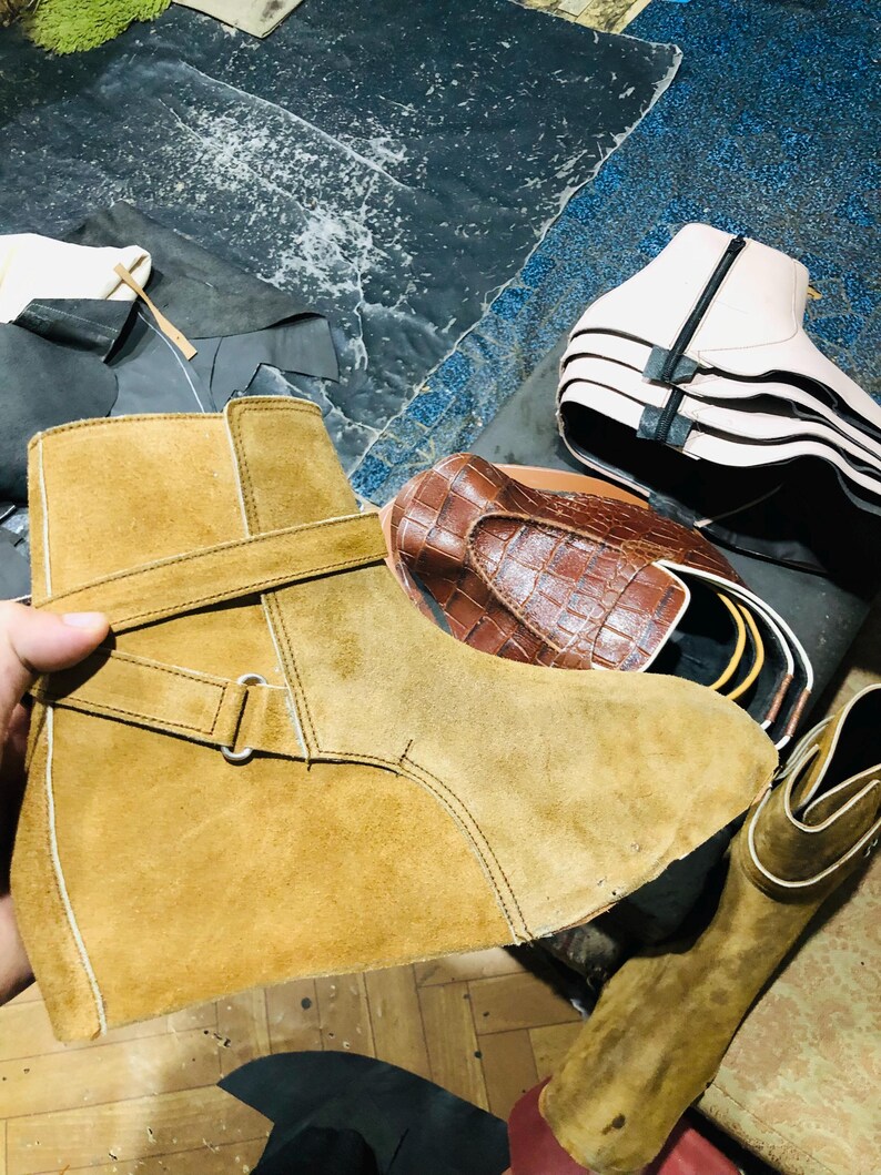 Handmade Men Black Leather Biker Boots for Men's - Etsy