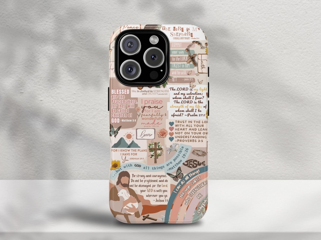 Christian Phone Case| Collage Phone Case| Boho Bible Verse Case ...
