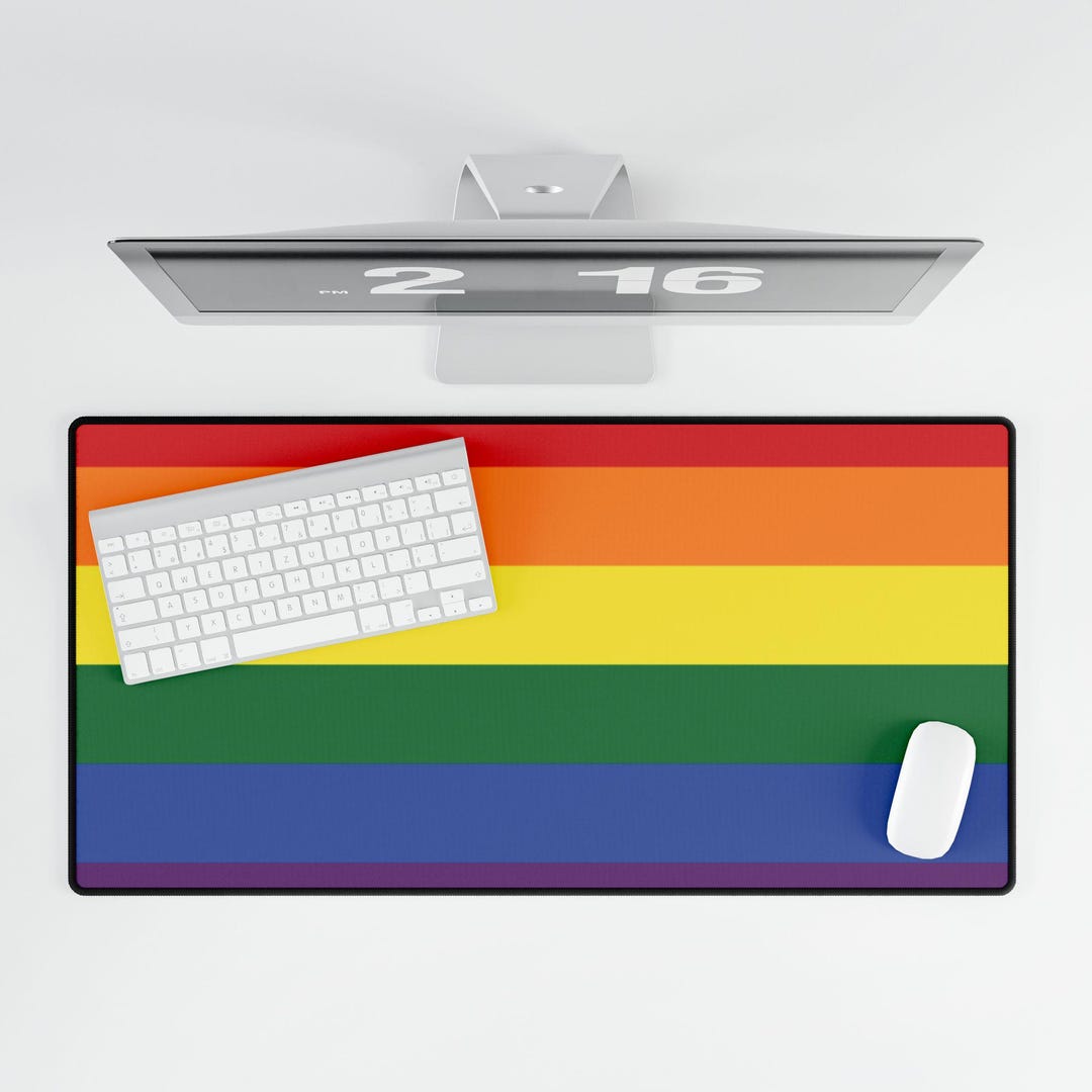 Pride Flag Desk Mat, LGBT Pride Desk Pad, Rainbow Desk Blotter, LGBTQ ...