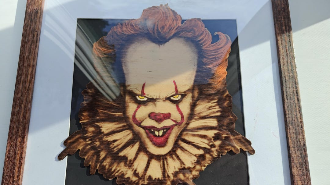 Pennywise in Wood: Exclusive Art for IT Fans - Etsy