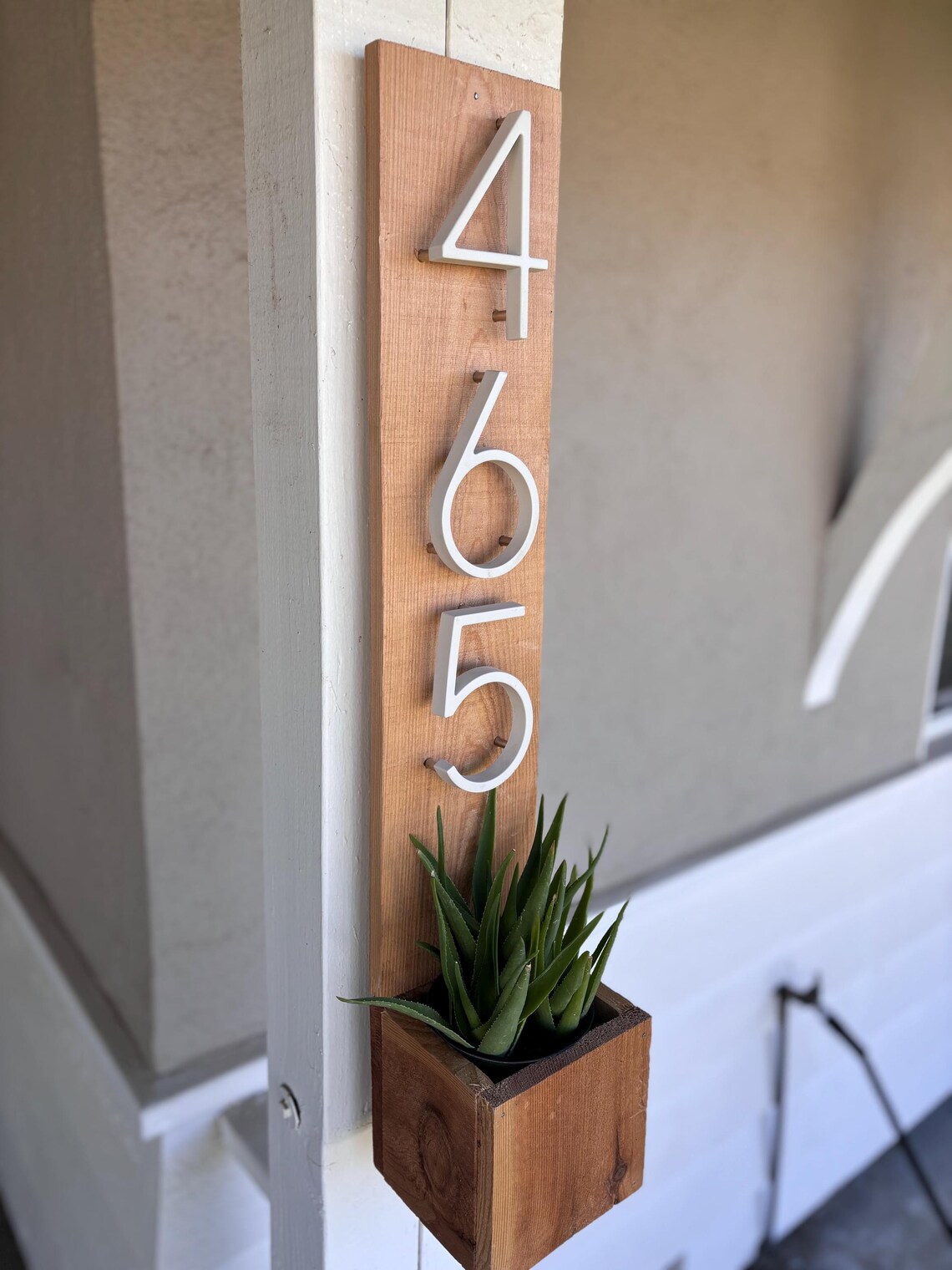 Modern House Address Sign With Planter - Etsy