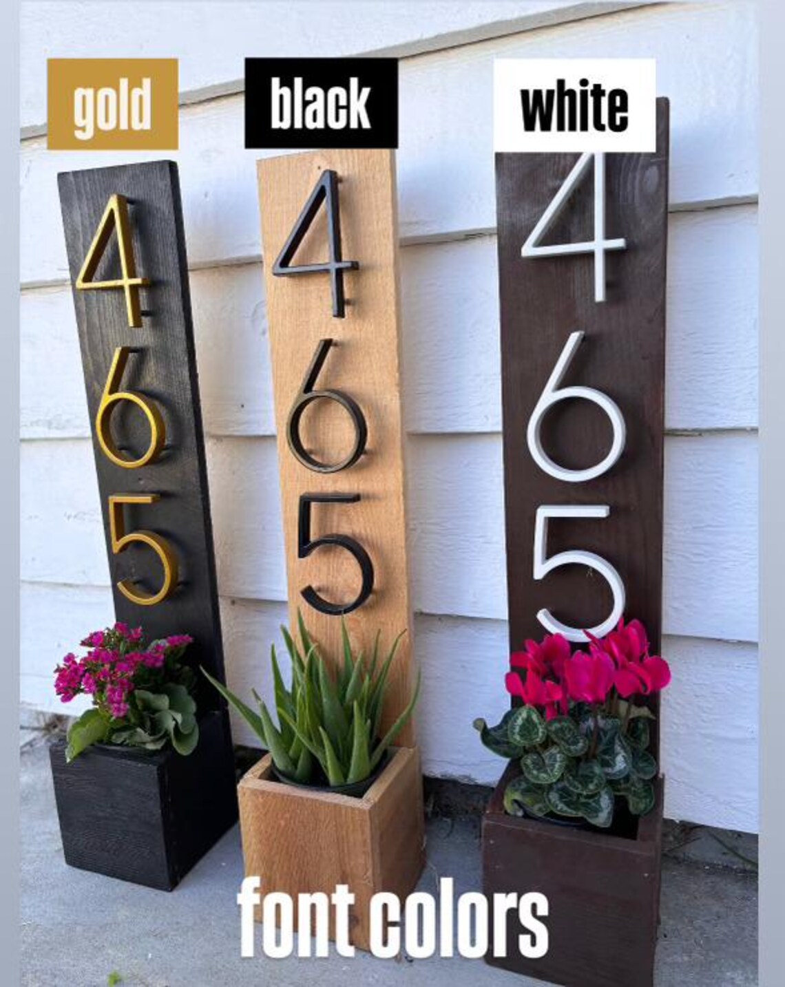 Modern House Address Sign With Planter - Etsy