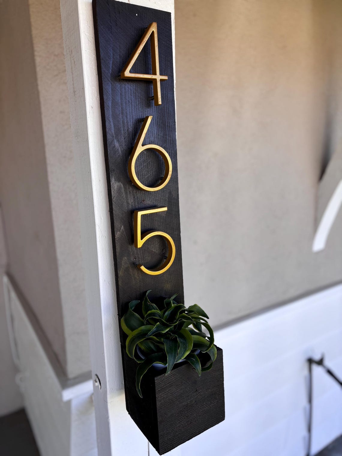 Modern House Address Sign With Planter - Etsy