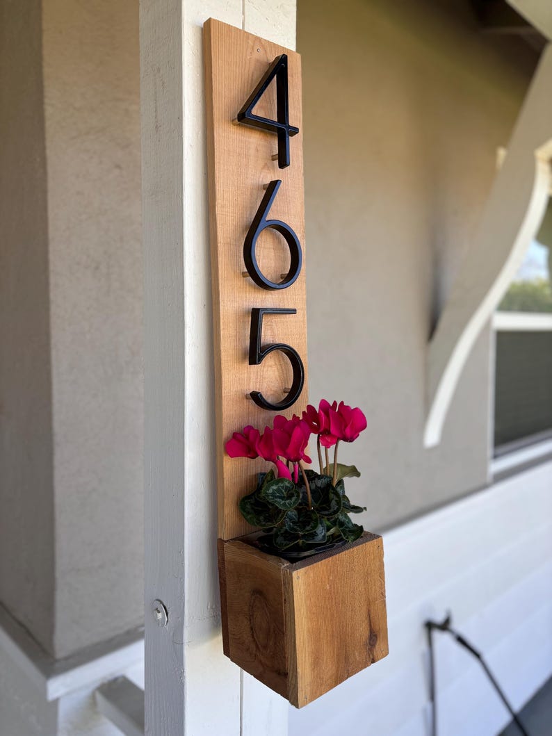 Modern House Address Sign With Planter - Etsy Canada