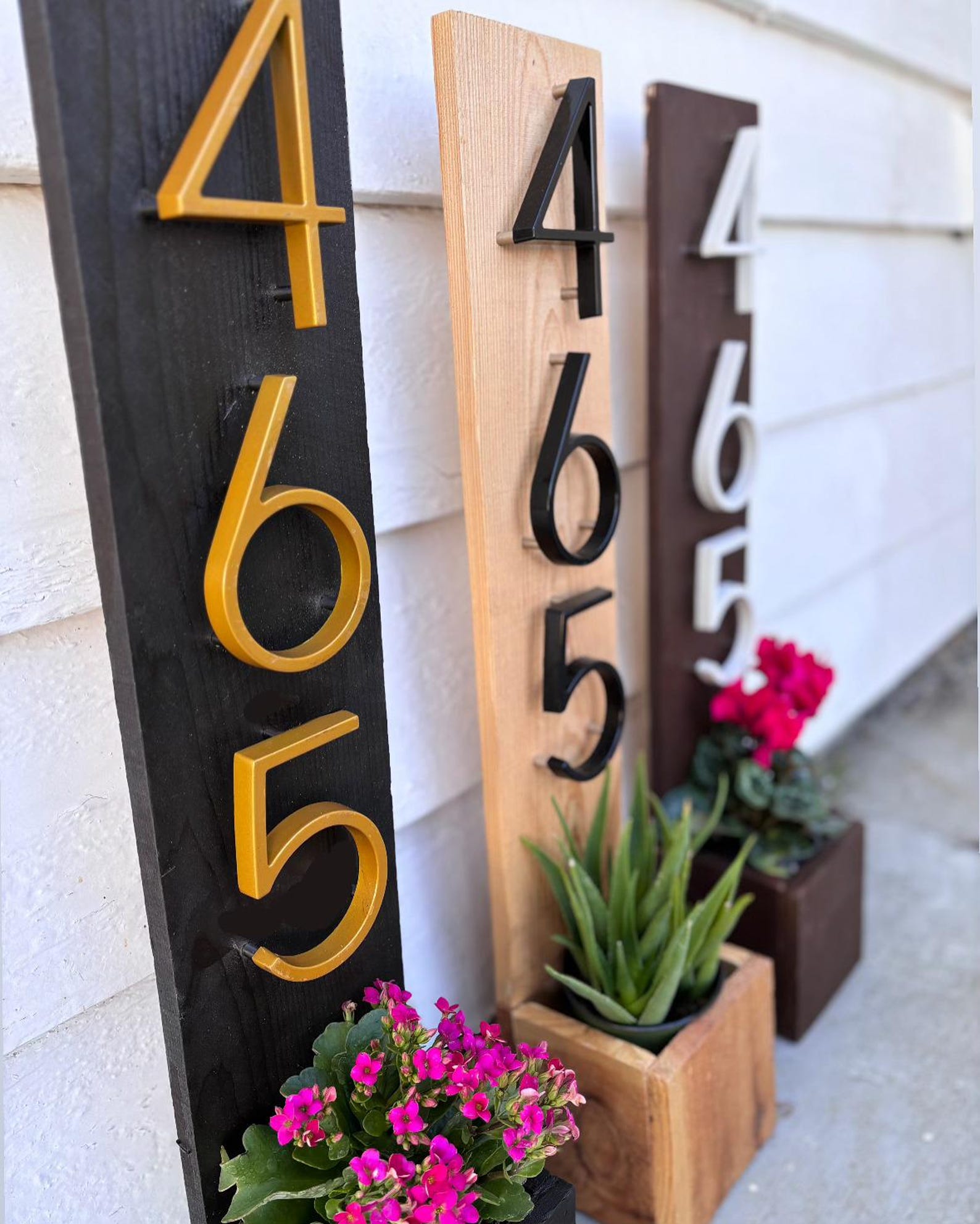 Modern House Address Sign With Planter - Etsy