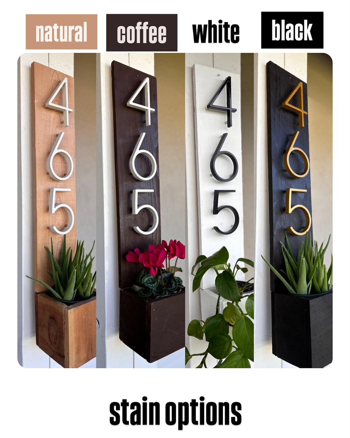 Modern House Address Sign With Planter - Etsy