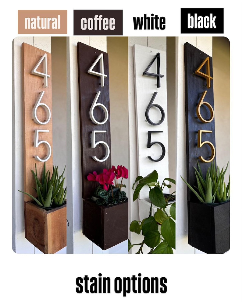 Modern House Address Sign With Planter - Etsy