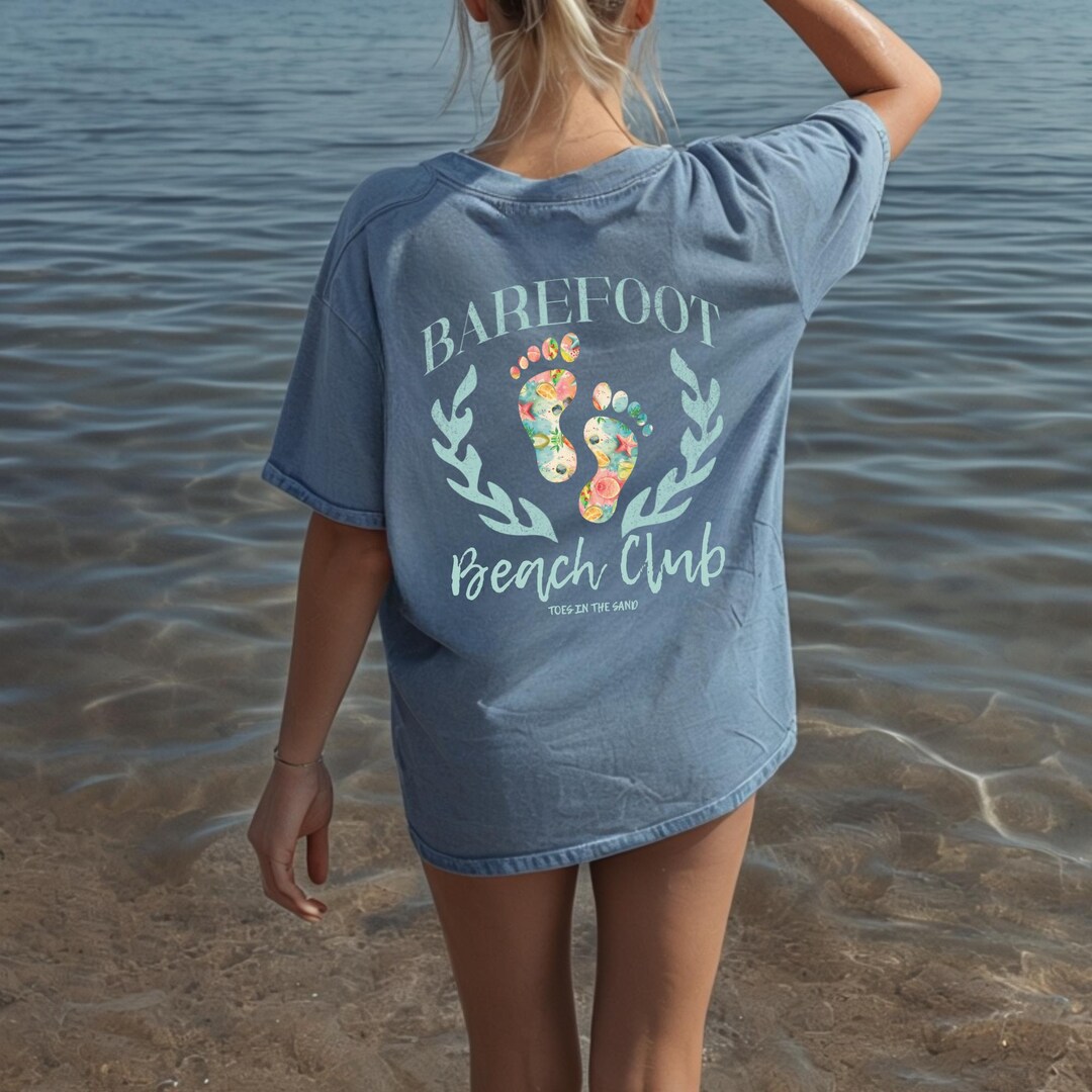 Barefoot Beach Club Tee: Relaxed Summer Vibes Shirt - Etsy