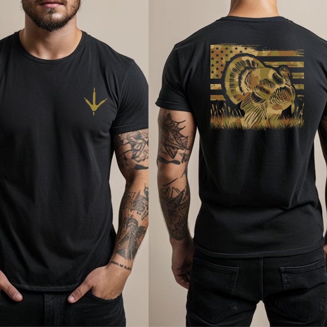 Wild Turkey Hunter Shirt , Hunting Season Shirt, American Flag/turkey ...