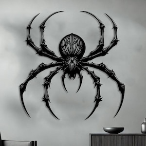 Gothic Spider Metal Wall Art, Giant Spider Bedroom Decor, Large ...