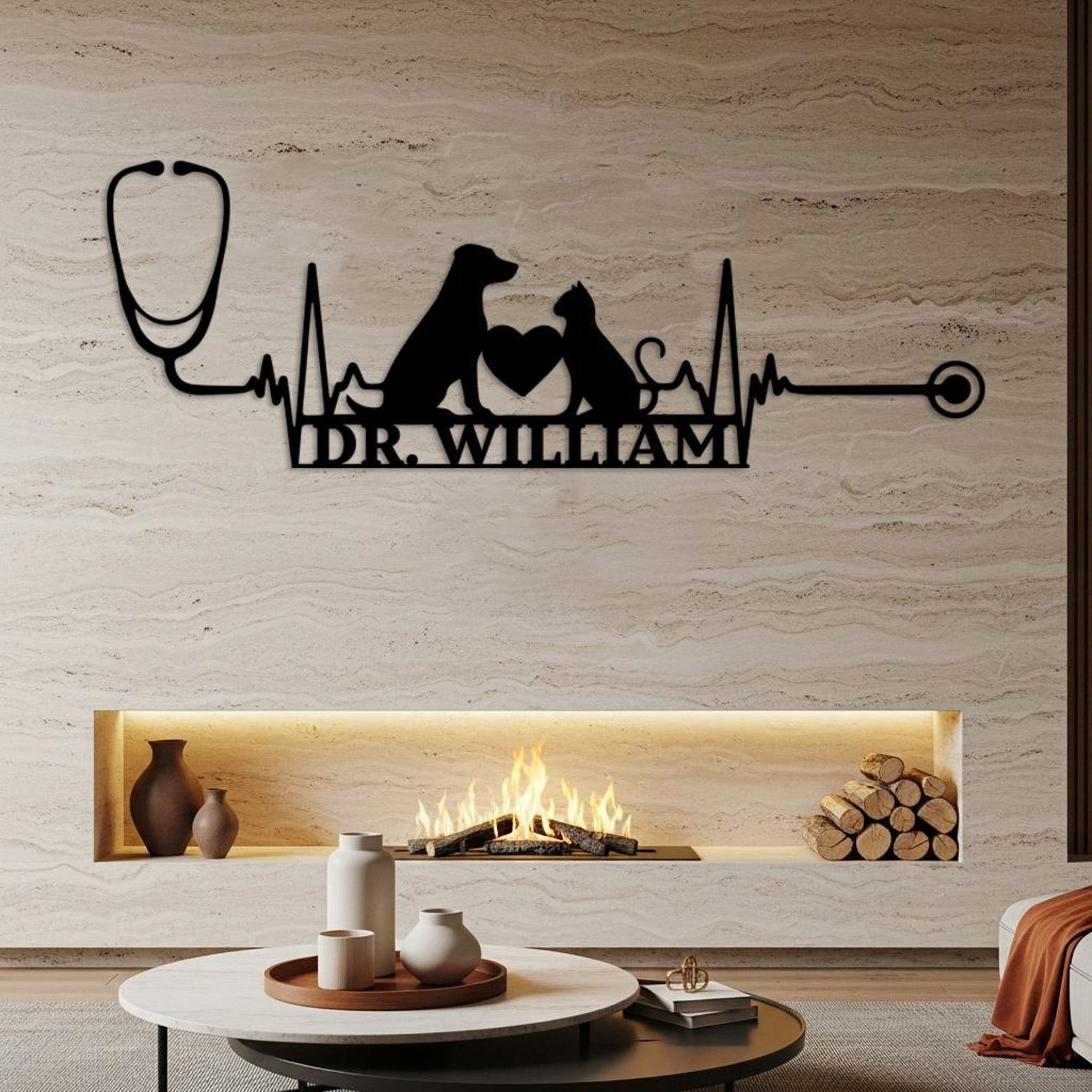 Custom Veterinarian Name Sign, Pet Clinic Wall Art, Personalized Vet ...