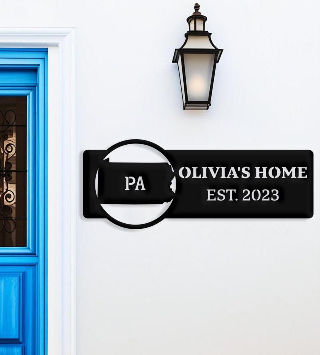 Pennsylvania Custom Metal Sign, Outdoor Pennsylvania Welcome Sign, PA ...