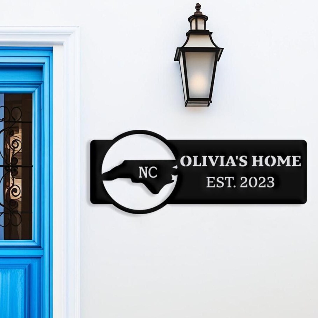 North Carolina Custom Metal Sign, Outdoor North Carolina Welcome Sign ...