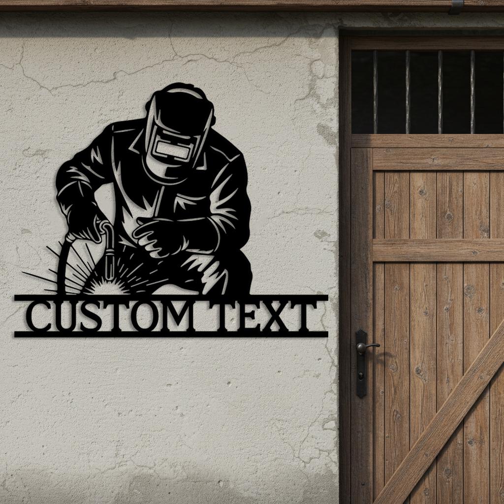 Custom Welder Metal Sign, Personalized Welding Shop Decor, Garage Wall ...