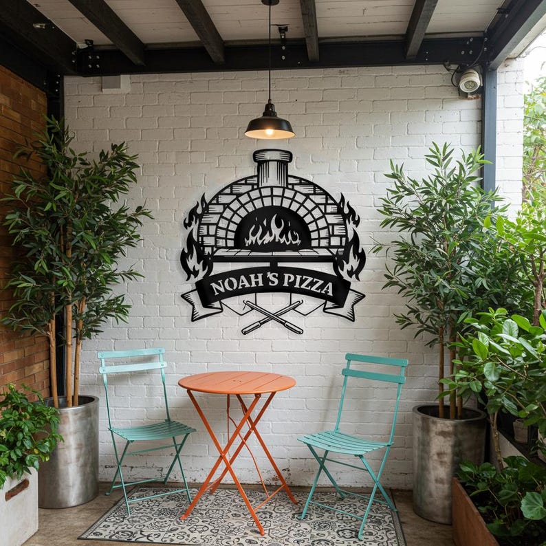 Custom Pizza Oven Sign, Personalized Wood Fired Kitchen Decor, Backyard ...