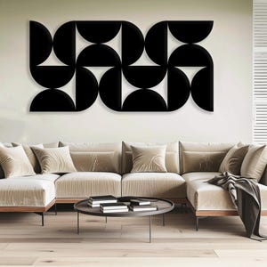 Half Circles Wall Decor, Abstracct 3D Wall Art, Geometric Contemporary ...