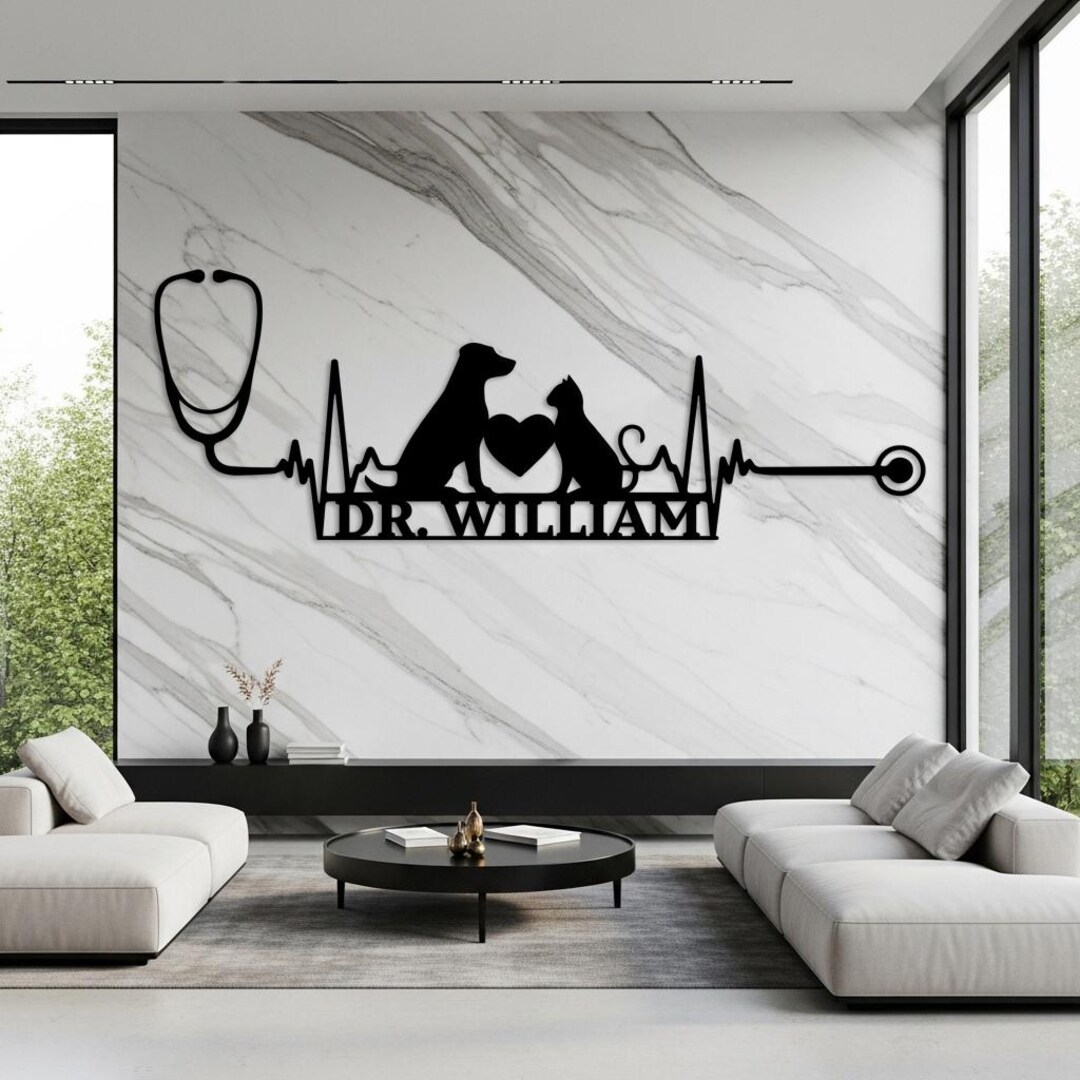 Custom Veterinarian Name Sign, Pet Clinic Wall Art, Personalized Vet ...