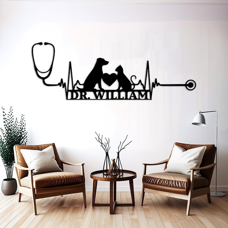 Custom Veterinarian Name Sign, Pet Clinic Wall Art, Personalized Vet ...