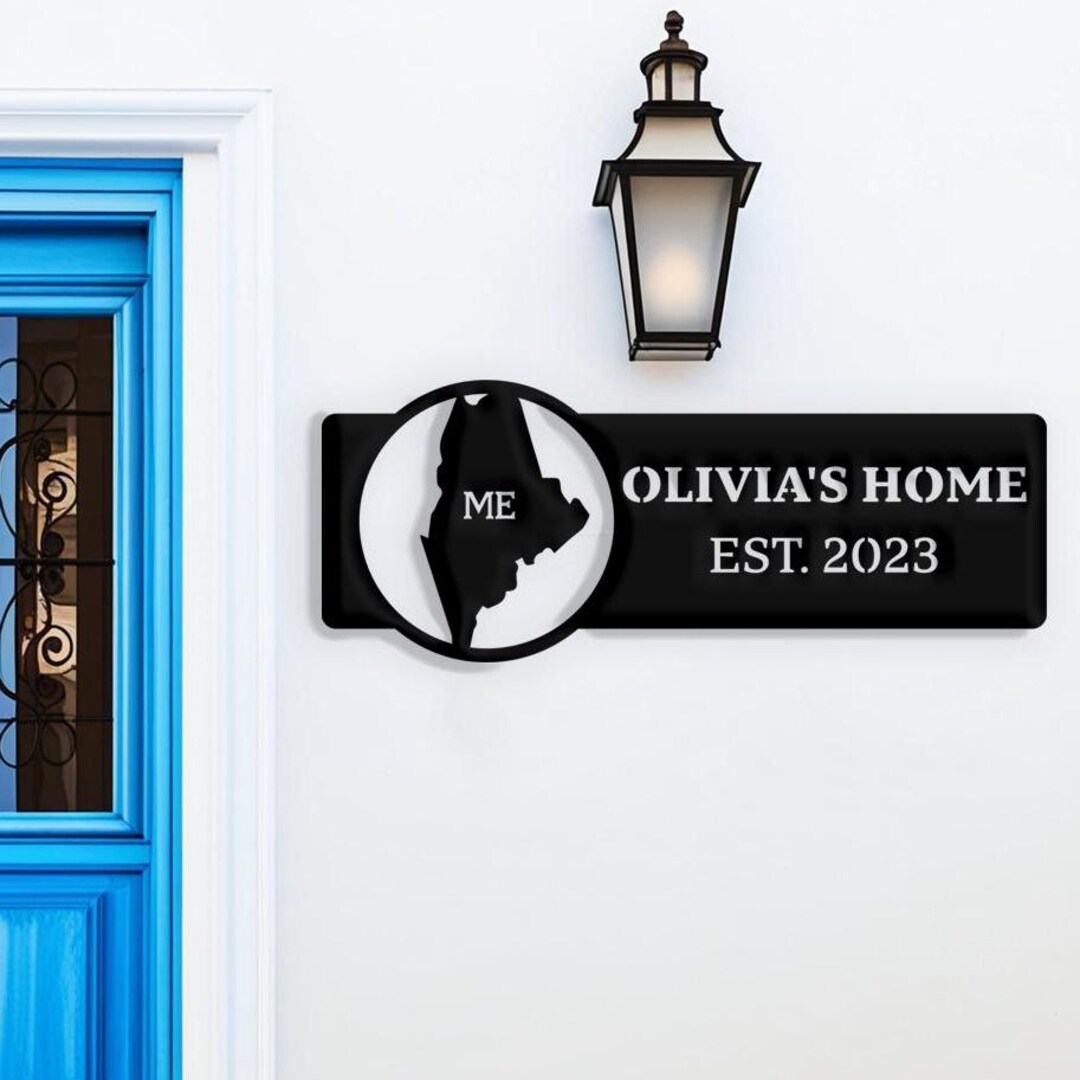 Maine Custom Metal Sign, Outdoor Maine Welcome Sign, ME State Sign ...