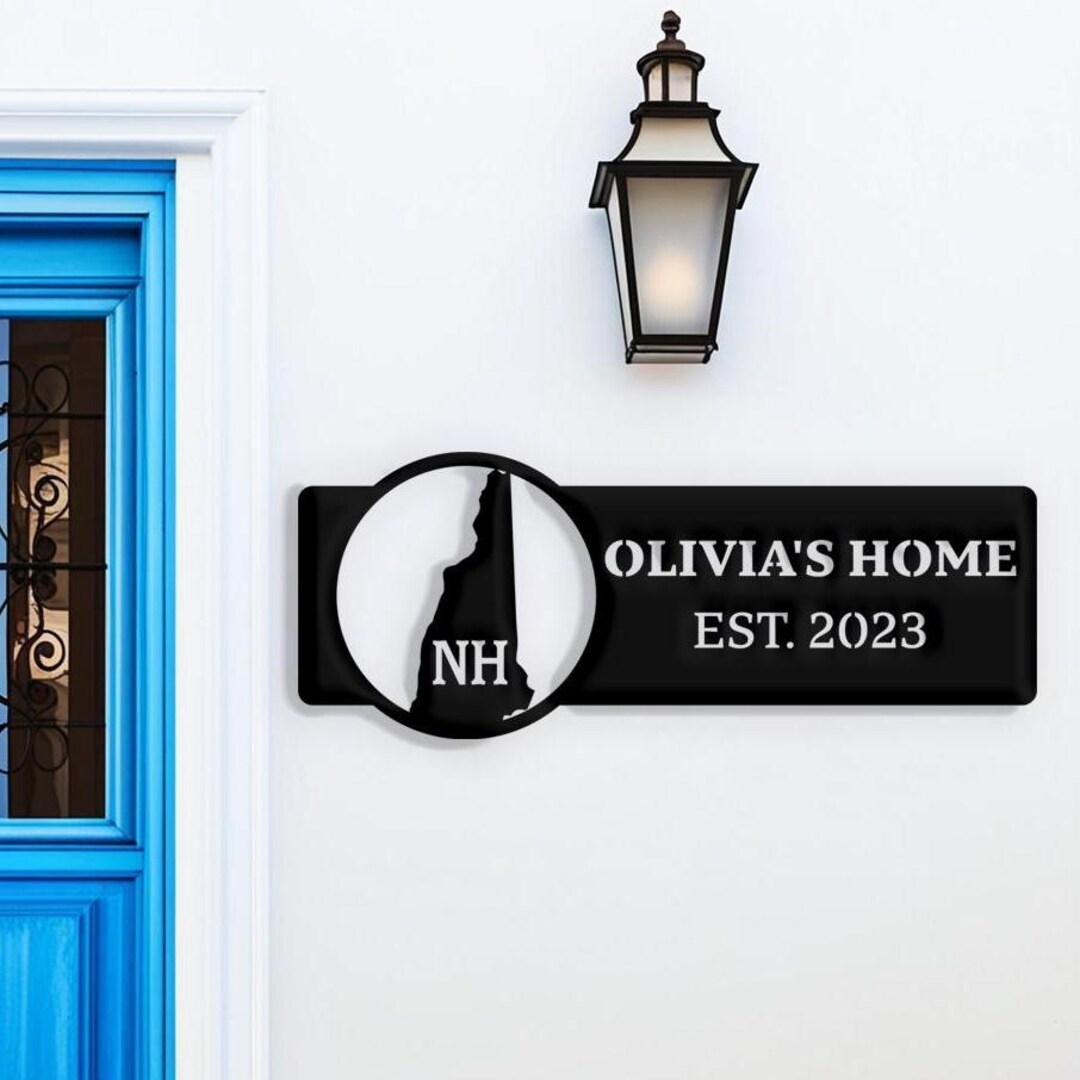 New Hampshire Custom Metal Sign, New Hampshire Welcome Sign, NH State ...