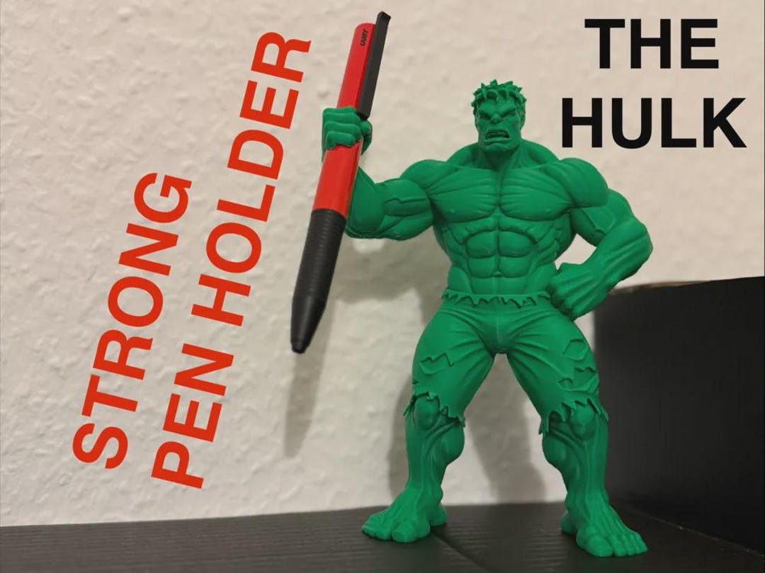 Incredible Hulk Pen Holder STL | Superhero Desk Organizer | Strong Man ...