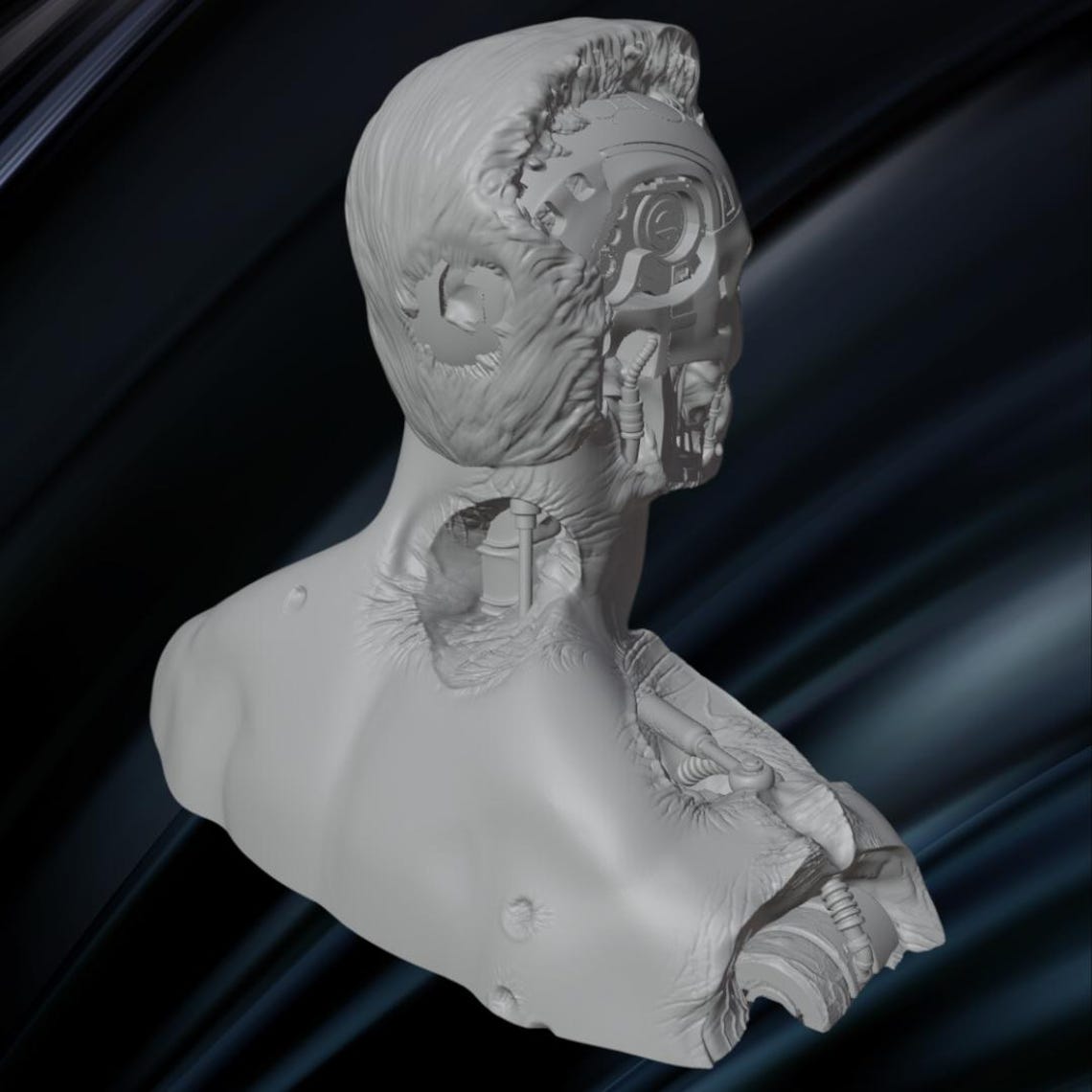 Terminator T-800 Hybrid Model STL File: 3D Printing Collectible ...
