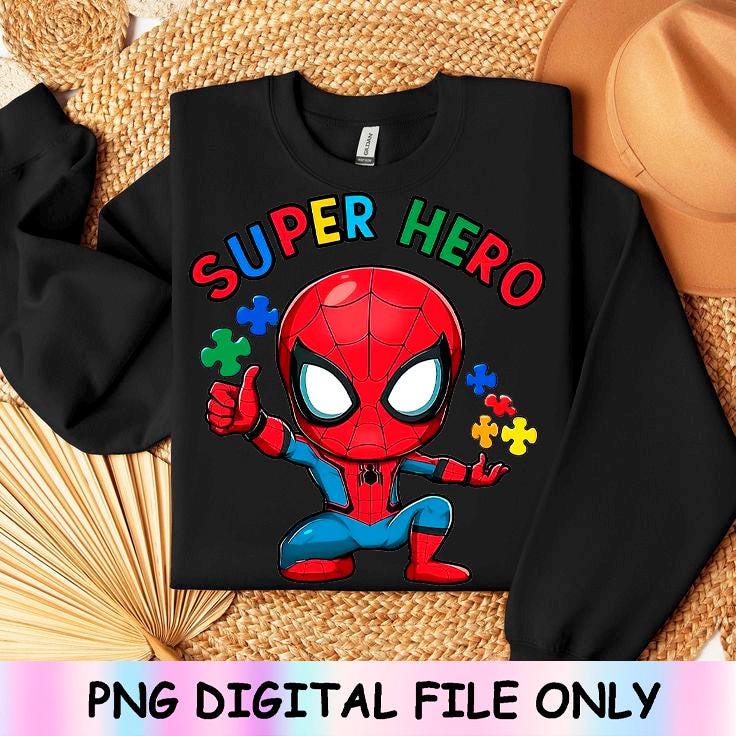 Super Hero Autism PNG, Spiderman Autism PNG, Sublimation Design, Autism ...