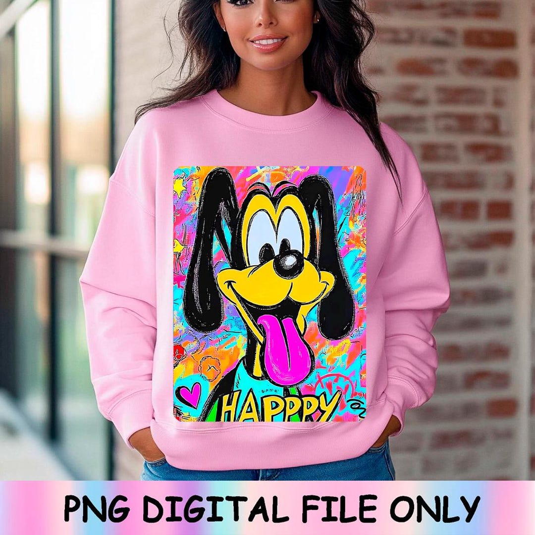 Pluto Graffiti PNG, Happy Dog PNG, Neon Graffiti PNG Design, Colorful ...