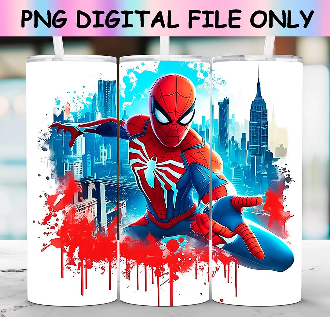 Spiderman Tumbler Wrap PNG, Superhero Movie Tumbler Wrap Sublimation ...