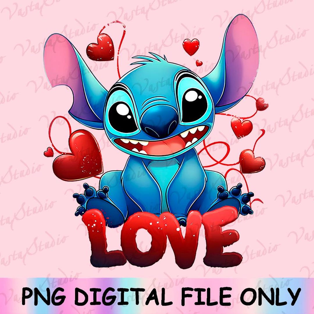 Valentine Stitch Png, Stitch Love Png Design, Valentine Coquette Png ...