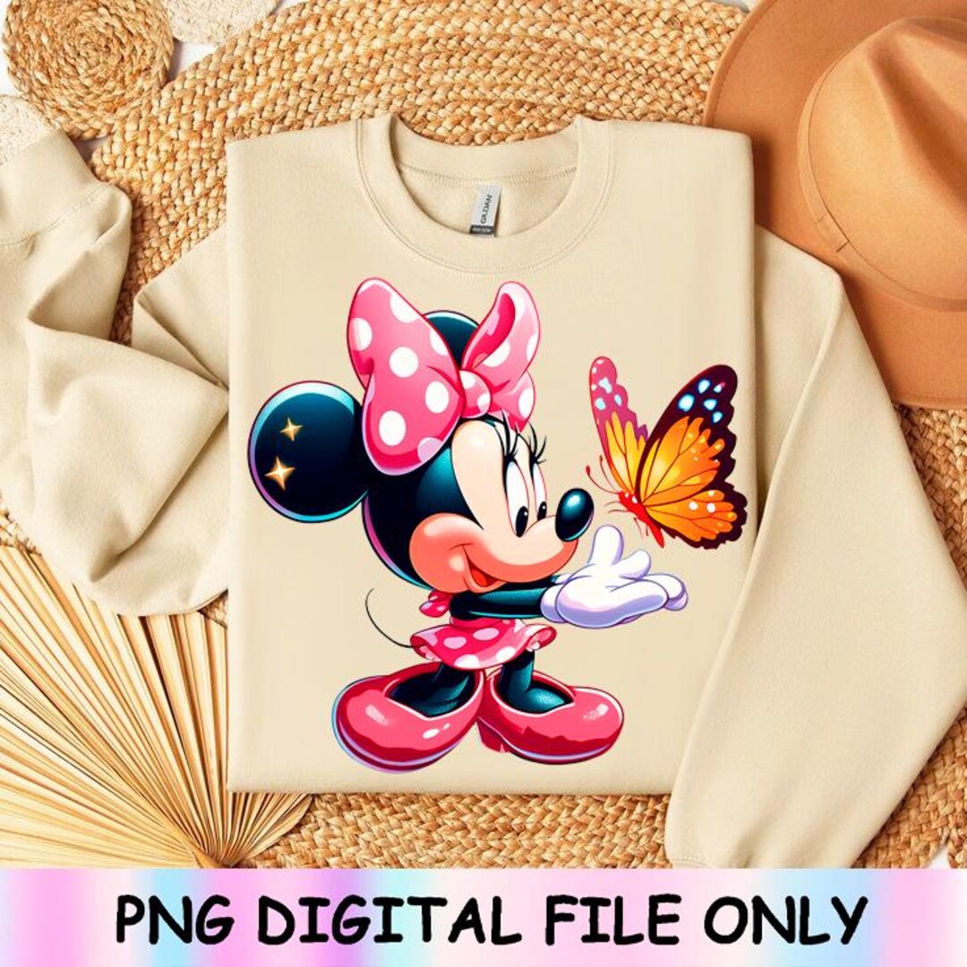 Minnie and Butterfly PNG, Minnie Coquette Bow PNG, Minnie Sublimation ...