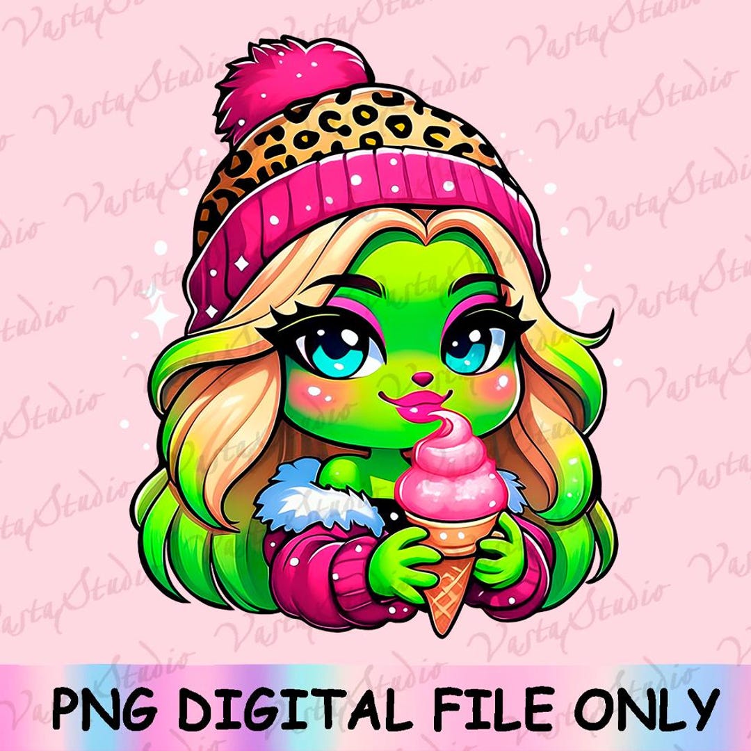 Cute Grinch Girl Boujee Png, Christmas Grinch Girl Png, Pink Grinch ...