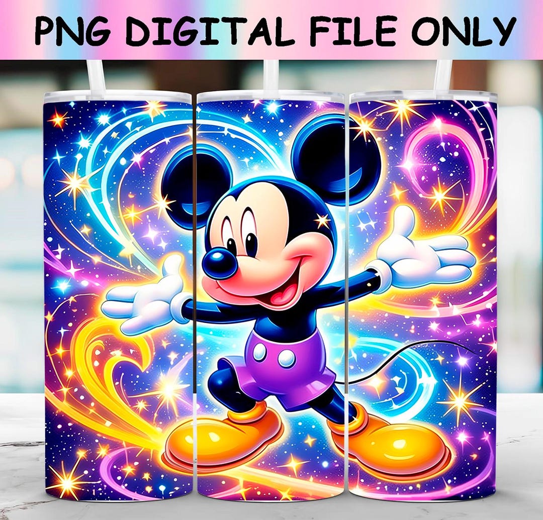 Cosmic Mickey Mouse Tumbler Wrap PNG, Sparkle Mickey Stars Tumbler Wrap ...