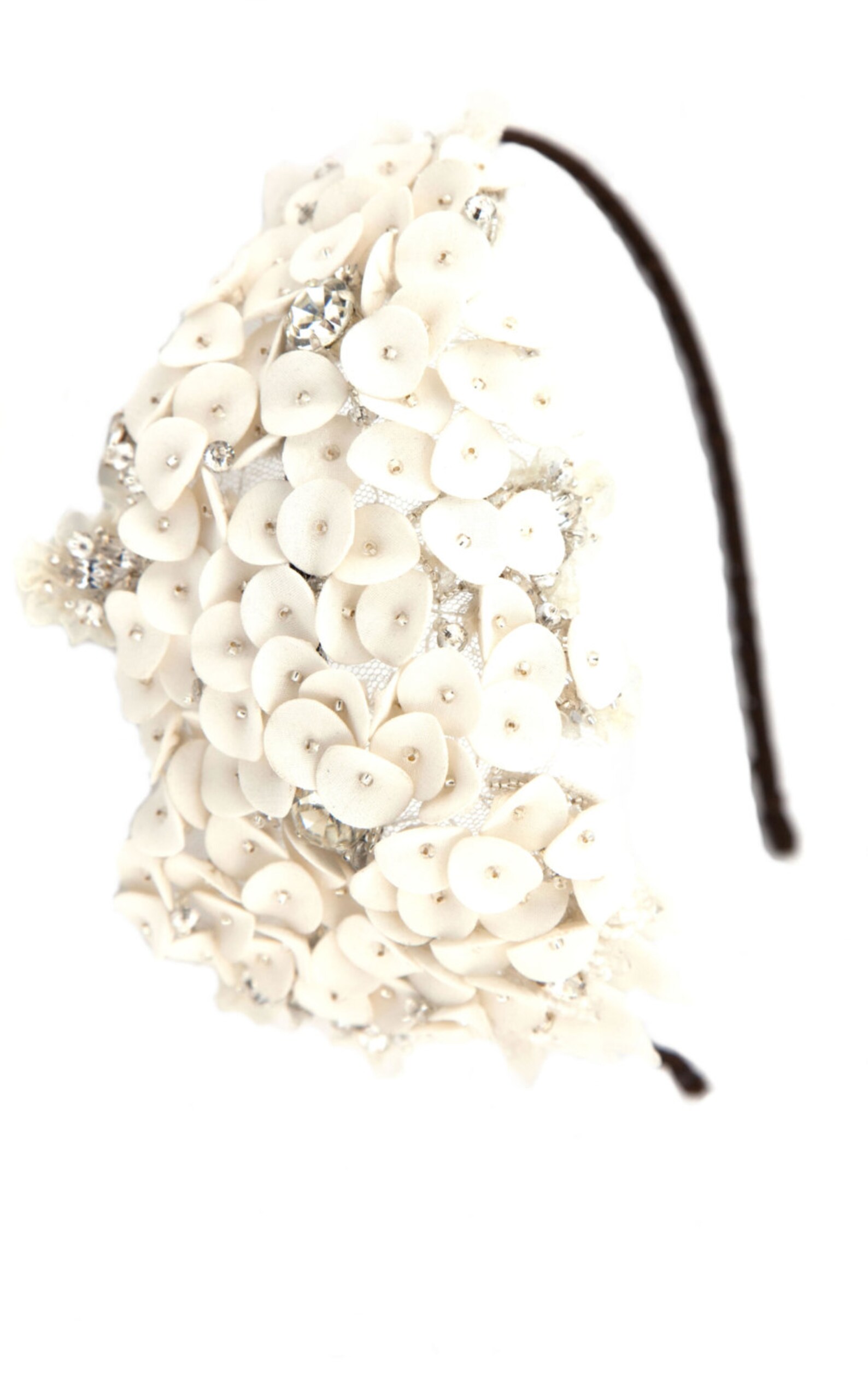 Bridal Headband Silver Beaded Luxury Designer Side - Etsy