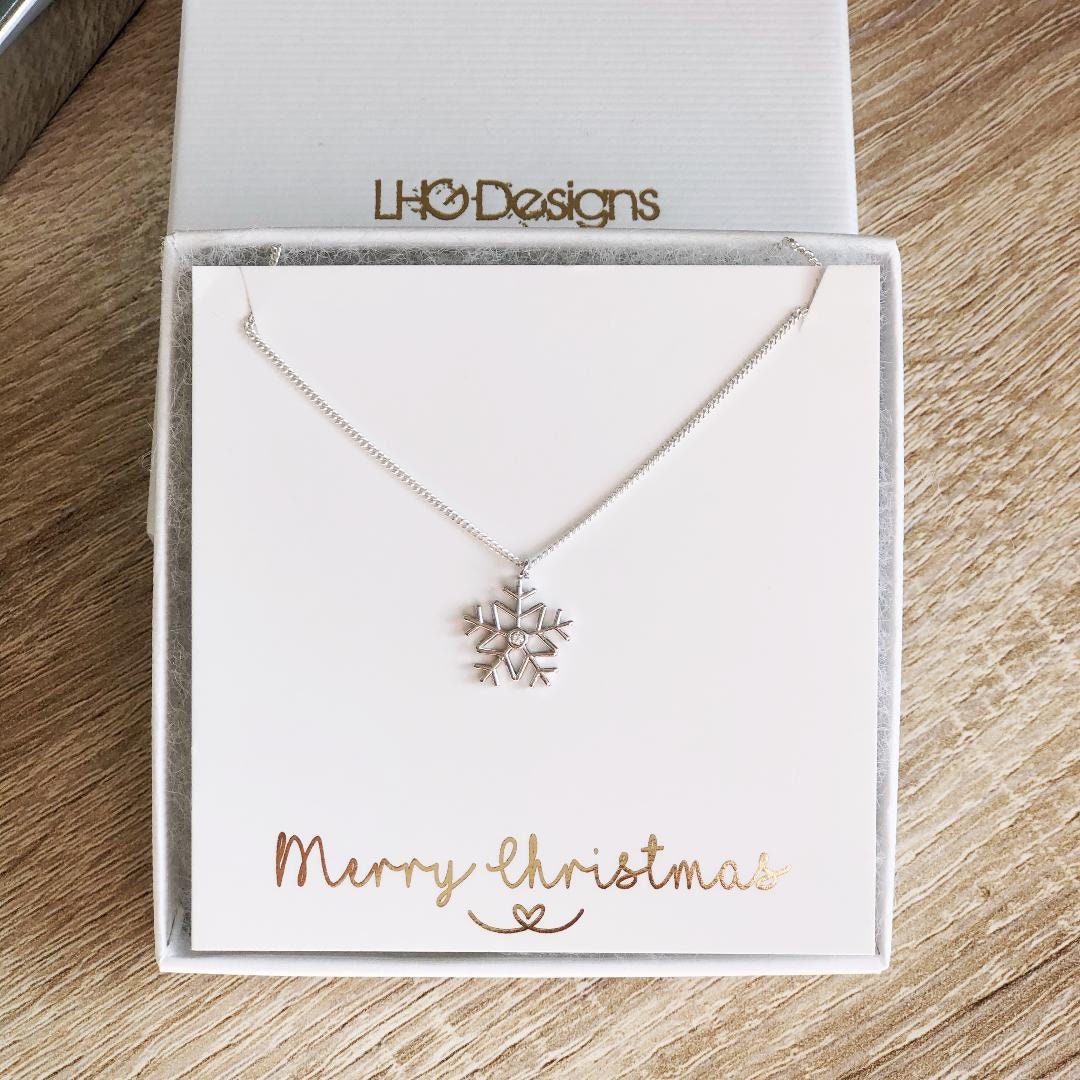 Christmas Snowflake Necklace, Christmas Gift for Her, Gift for Friends ...