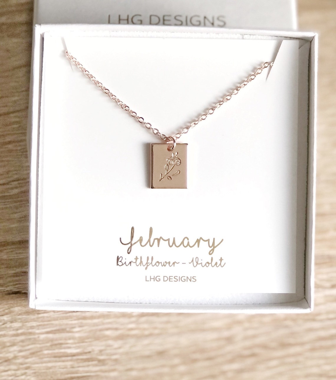 February Birth Flower Necklace February Birthday Gift for - Etsy UK