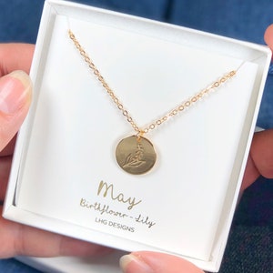 May Birth Flower Necklace, May Birthday Gift for Her, Lily Necklace ...