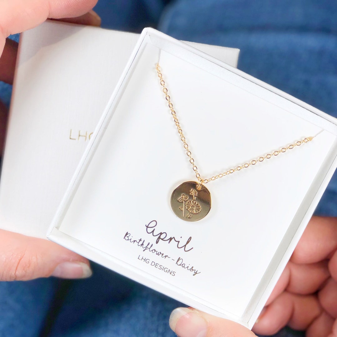 April Birth Flower Necklace, April Birthday Gift for Her, Daisy ...