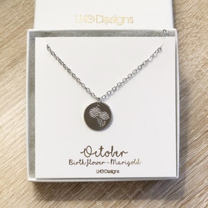 October Birth Flower Necklace October Birthday Gift for Her - Etsy
