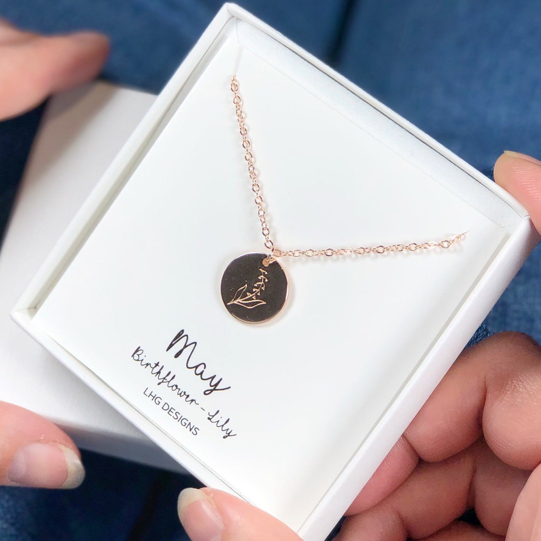 May Birth Flower Necklace, May Birthday Gift for Her, Lily Necklace ...