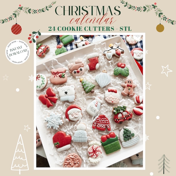 24 Christmas Cookies - Etsy UK